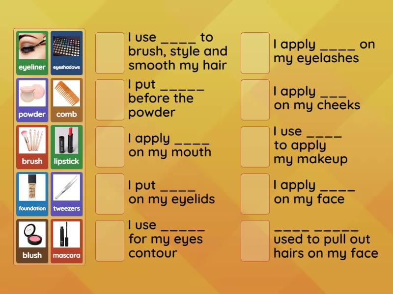 Cosmetics (English B2) - Match up