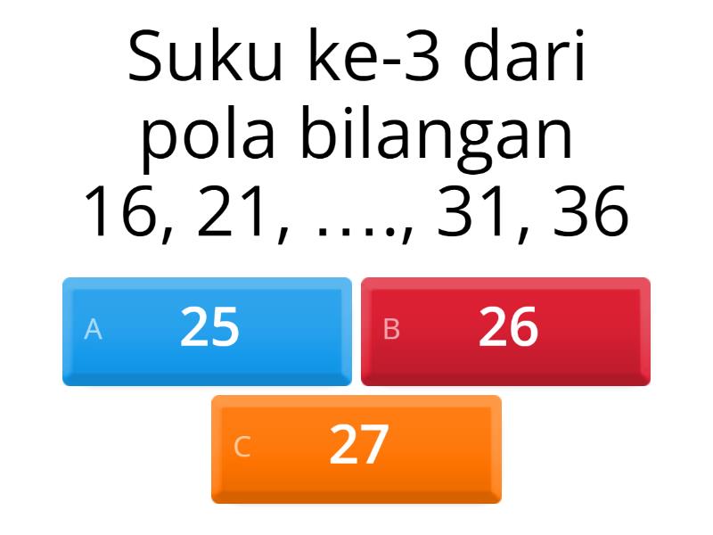 pola bilangan - Quiz