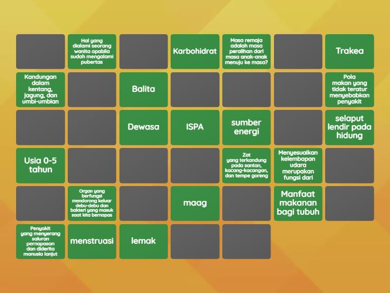 Latihan soal IPAS Bab 1 dan 2 - Matching pairs