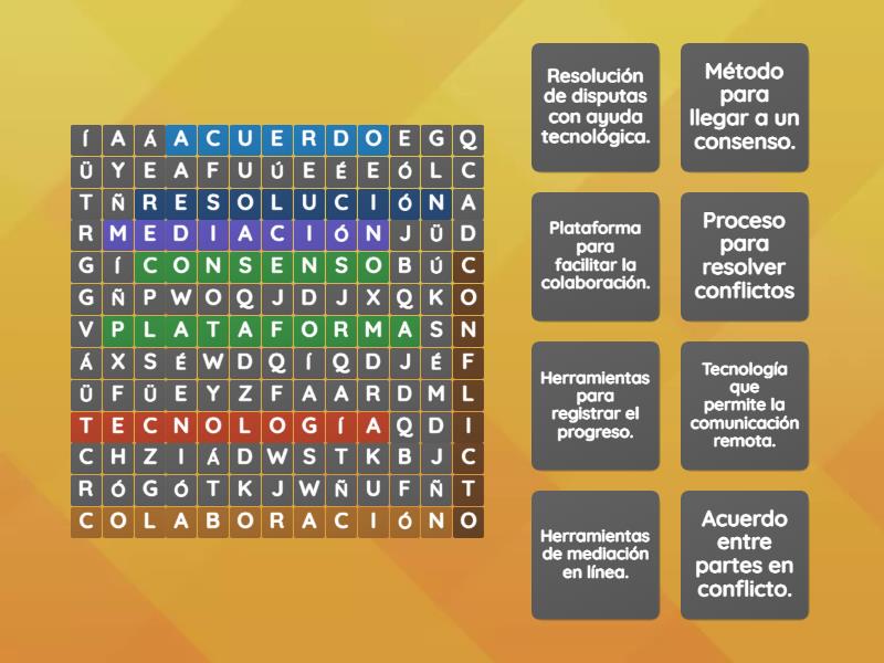 Mediación Tecnológica: Encuentra las Palabras" - Sopa de letras