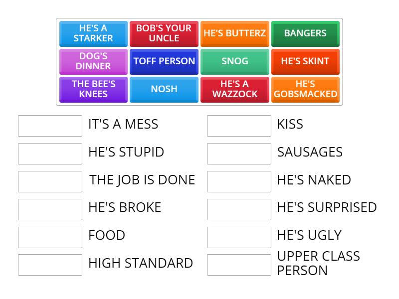 LONDON SLANG - Match up