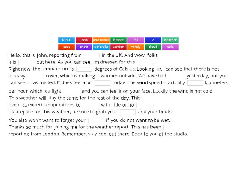 Weather forecast - Missing word