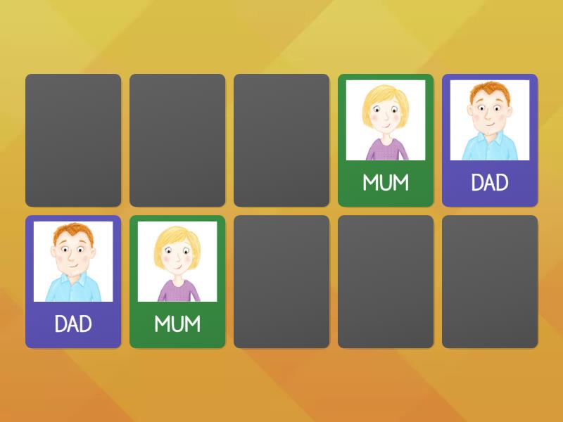 Family members - Memory game - Matching pairs