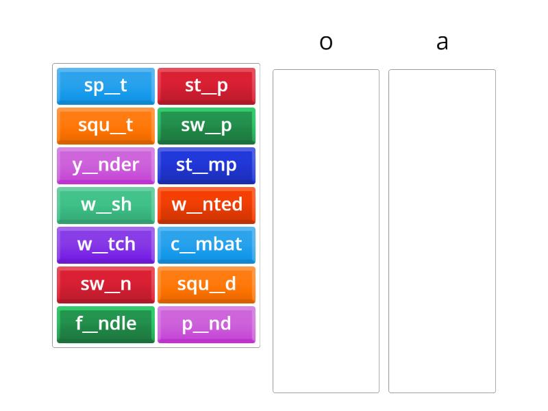 a or o saying /o/? - Group sort