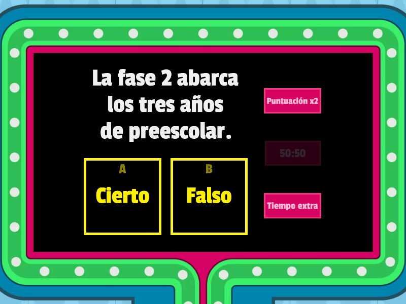 Cierto o Falso: - Gameshow quiz