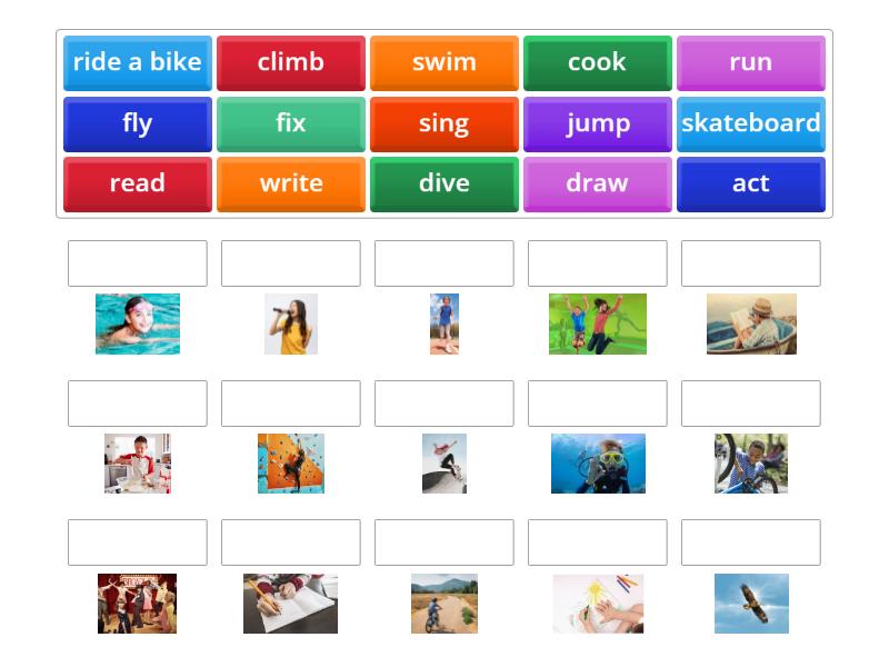 Go getter 1 Unit 5 Action verbs - Match up