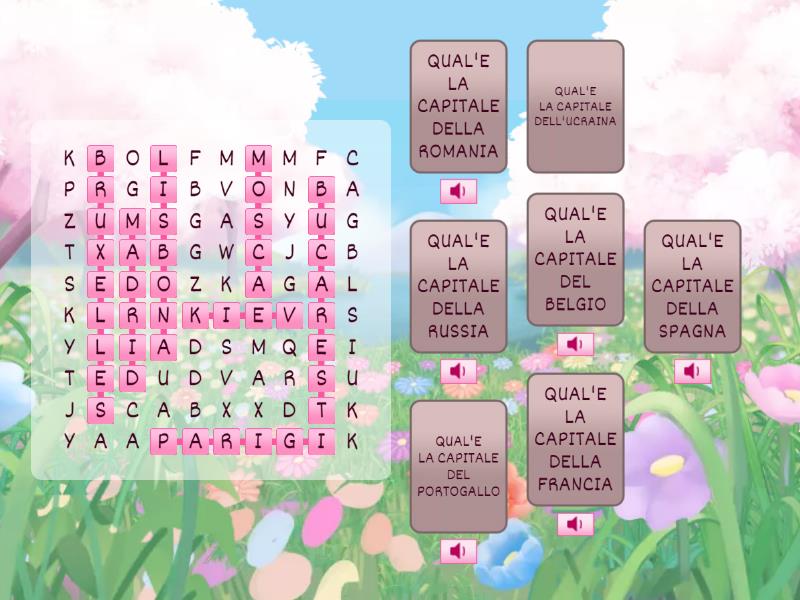 CAPITALI GEOGRAFIA GEM2 - Wordsearch