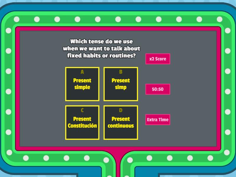 Present simple or present continuous? - Gameshow quiz