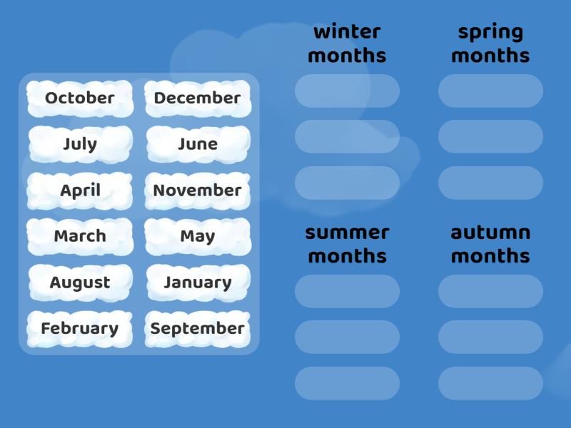 AS3 Unit 10 Months (sorter) - Group sort