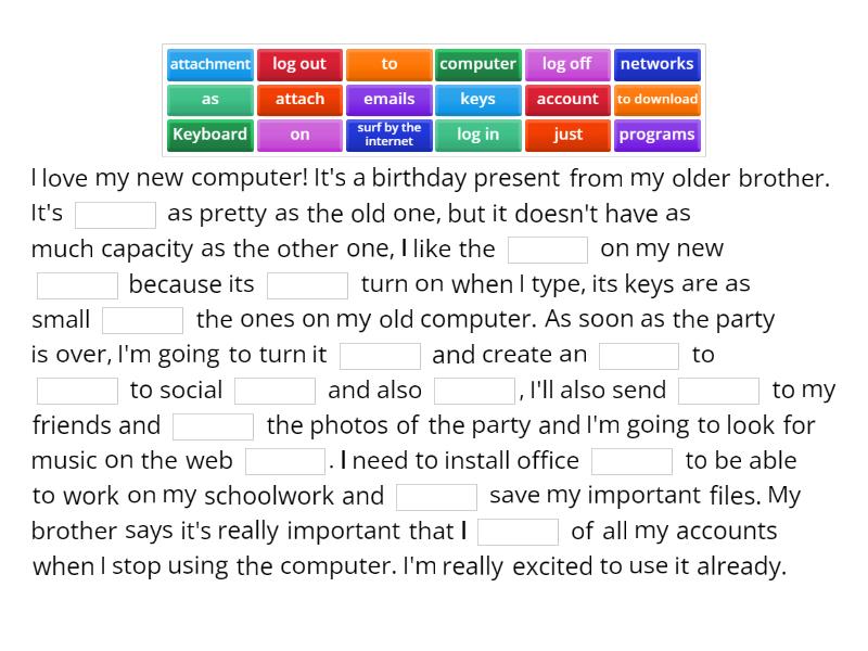 Technology vocabulary and grammar - Complete the sentence