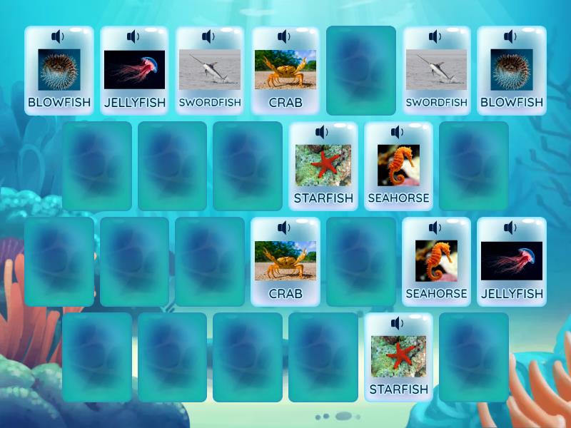 SEA ANIMALS MATCH - Matching pairs