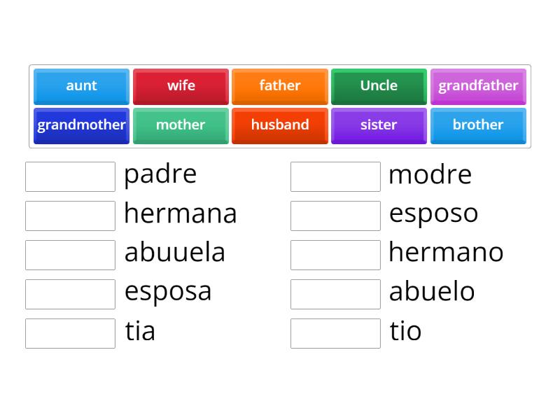 match the family members - Match up
