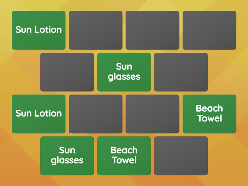 Trip to the beach - Matching pairs