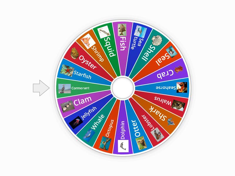 OCEAN ANIMALS BINGO - Spin the wheel