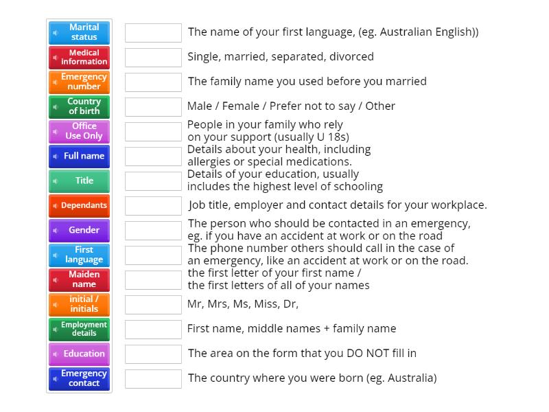 Fill in a form - Part 2 - Match up