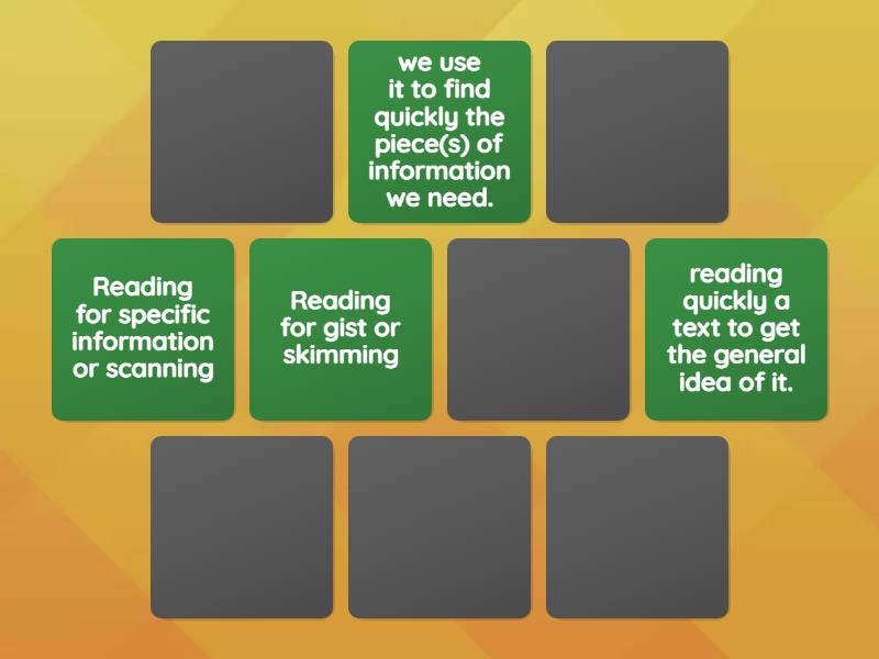 TKT reading activity 1 - Matching pairs