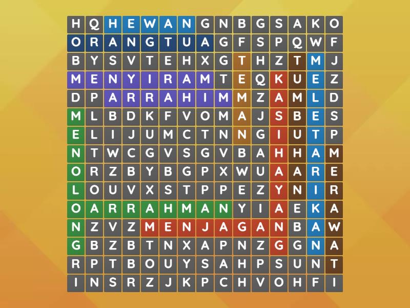 materi arti ar rahman dan ar rahim - Wordsearch