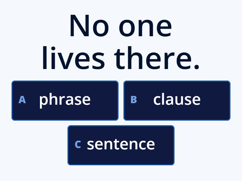 Phrases, Clause and Sentence - Quiz