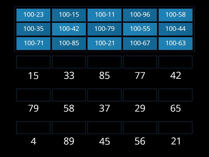 Atimtis iš 100 - Match up