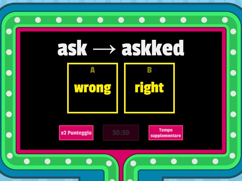 2B simple past - Gameshow quiz
