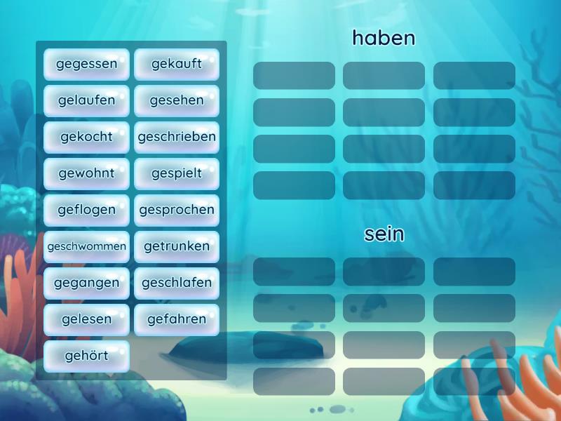 sein oder haben im Perfekt - Group sort