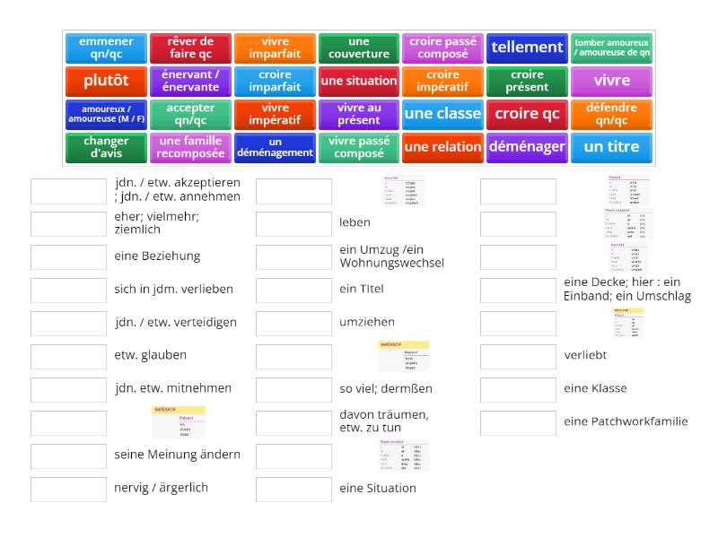 D3 - vocabulaire p. 182 - Match up