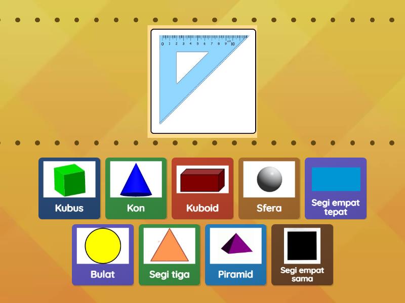 Padankan contoh objek dengan betul bagi bentuk berikut. - Find the match