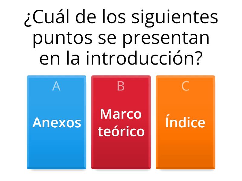 Estructura del texto academico - Quiz