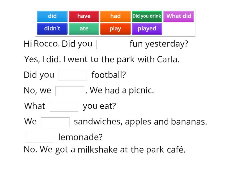 Past Simple. Go getter 2 - Complete the sentence