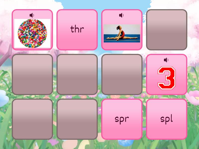 Triple Consonant Blends Matching Game - Matching pairs