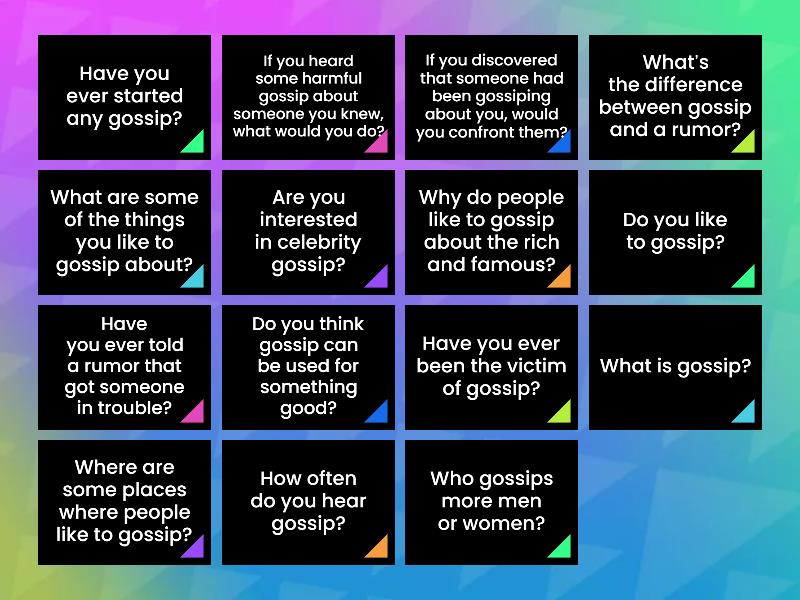 Speaking - Conversation about gossip and rumors - Flip tiles