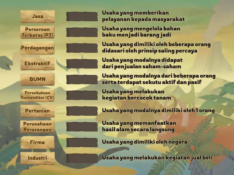 Latihan Soal IPS Jenis-Jenis Usaha - Match up