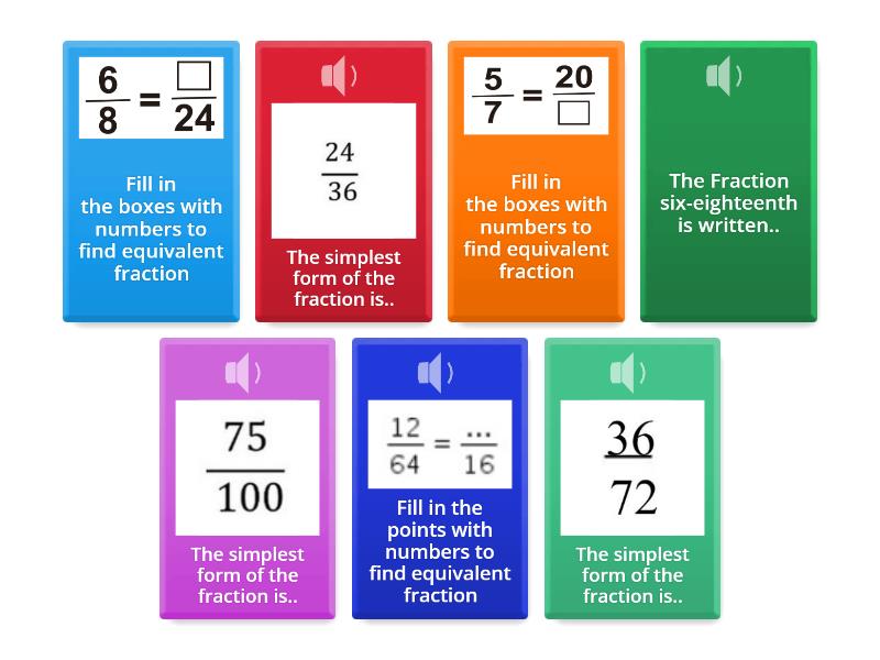 EQUIVALENT FRACTIONS - Flip tiles
