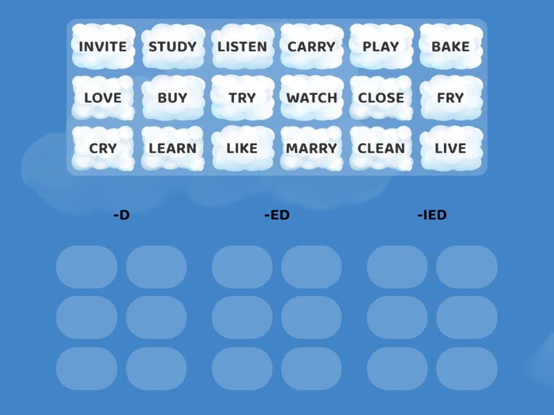REGULAR VERBS (-ED + -D + -IED) - Group sort