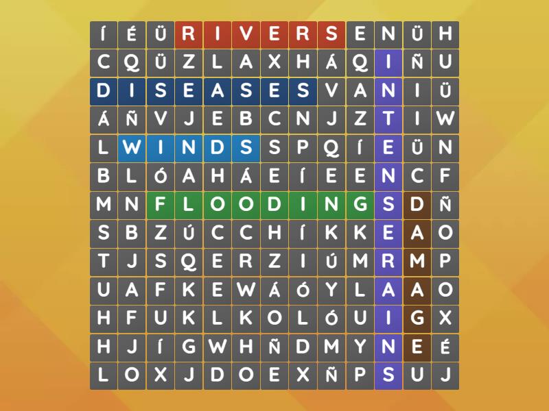 FLOOD 6th B - Wordsearch