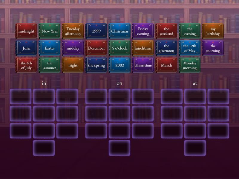 NEF E 3C prepositions of time - Group sort