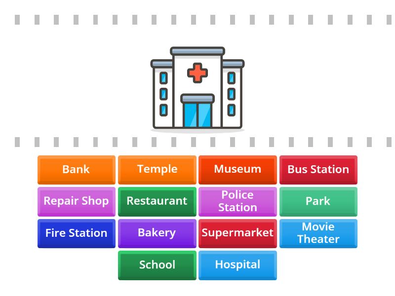 Places in town krub - Find the match