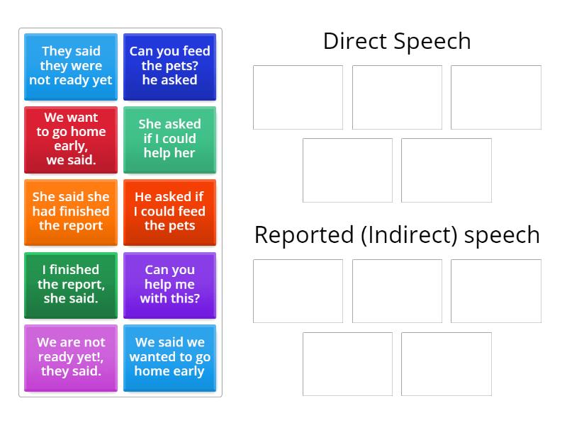 Direct vs Reported speech - Group sort