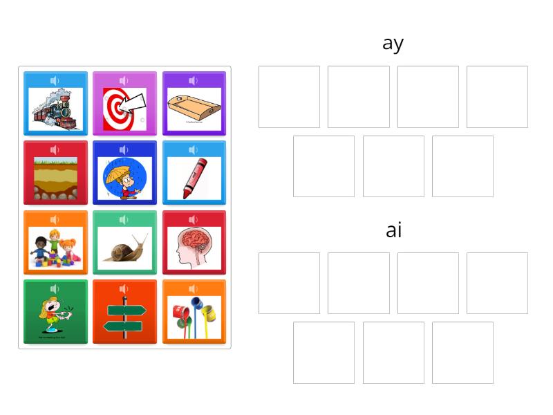 RRW - Picture sort: ai and ay - Group sort