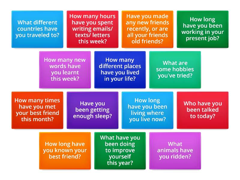 Present Perfect / Present Perfect Continuous - Flip tiles