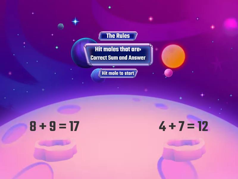 Add & Subtract Mental Maths - Whack a Mole! - Whack-a-mole