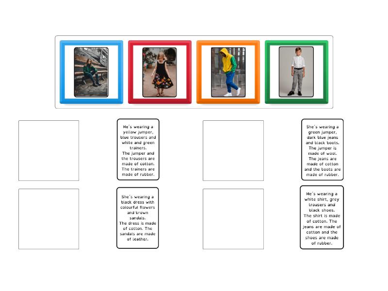 DESCRIBING CLOTHES - Match up