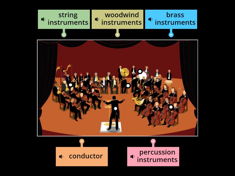 Parts of an orchestra - Labelled diagram