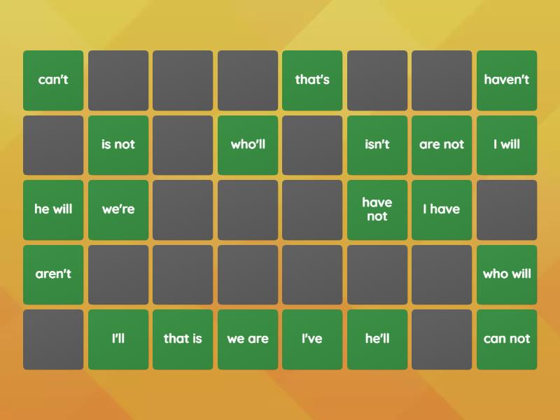 Contractions Game - Matching pairs