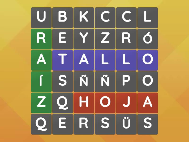 partes de las plantas - Wordsearch