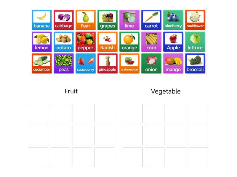 Fruits and vegetables sorting - Group sort