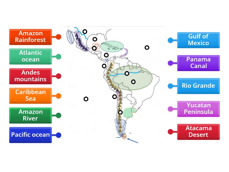 Ms. Petty's Latin America Physical Features Map - Labelled diagram