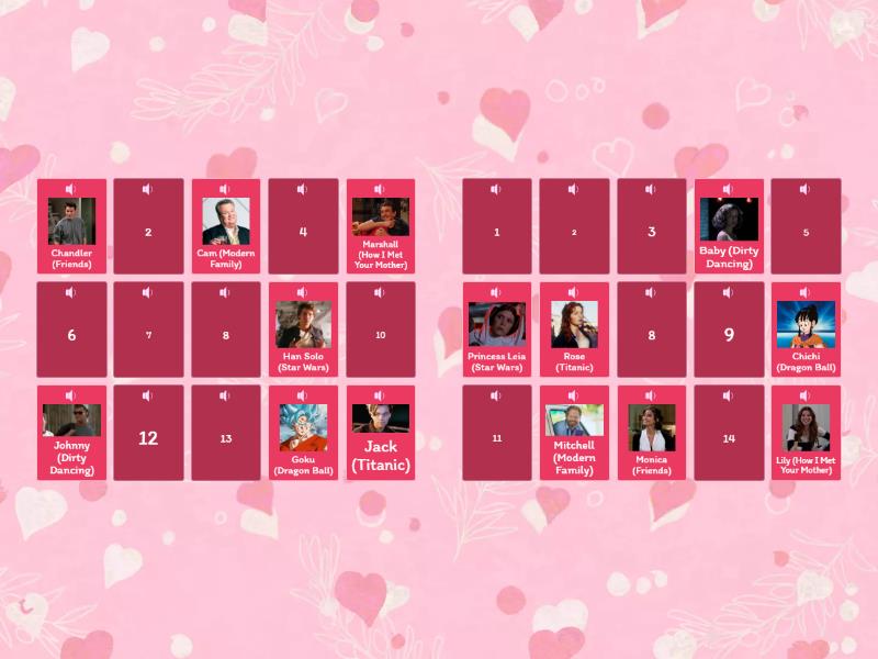 Famous Couples in TV - Matching pairs