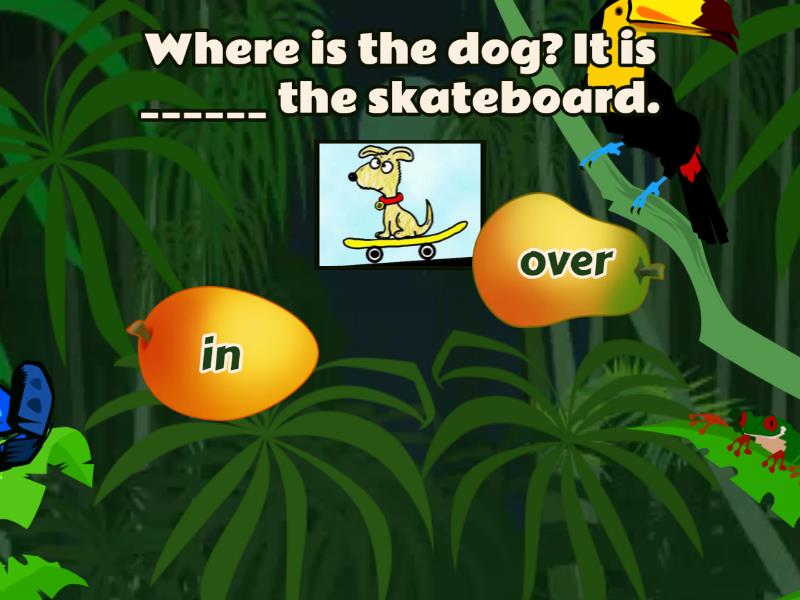 Prepositions of place - Flying fruit