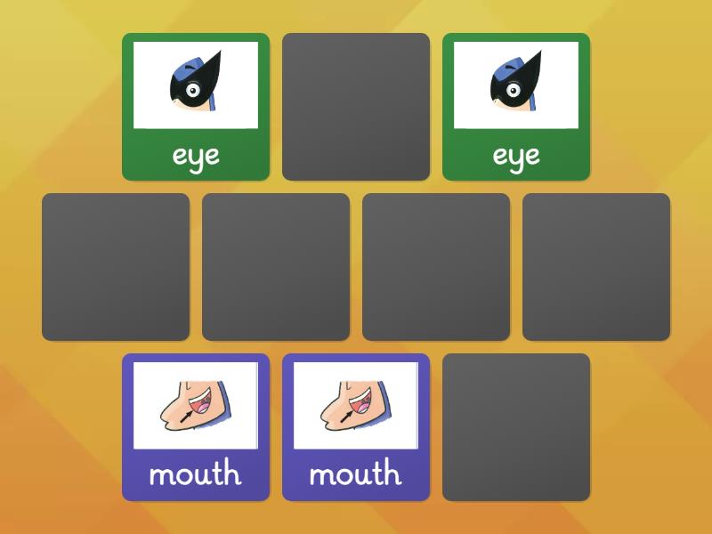 Kid's Box starter Unit 6 matching body parts - Matching pairs